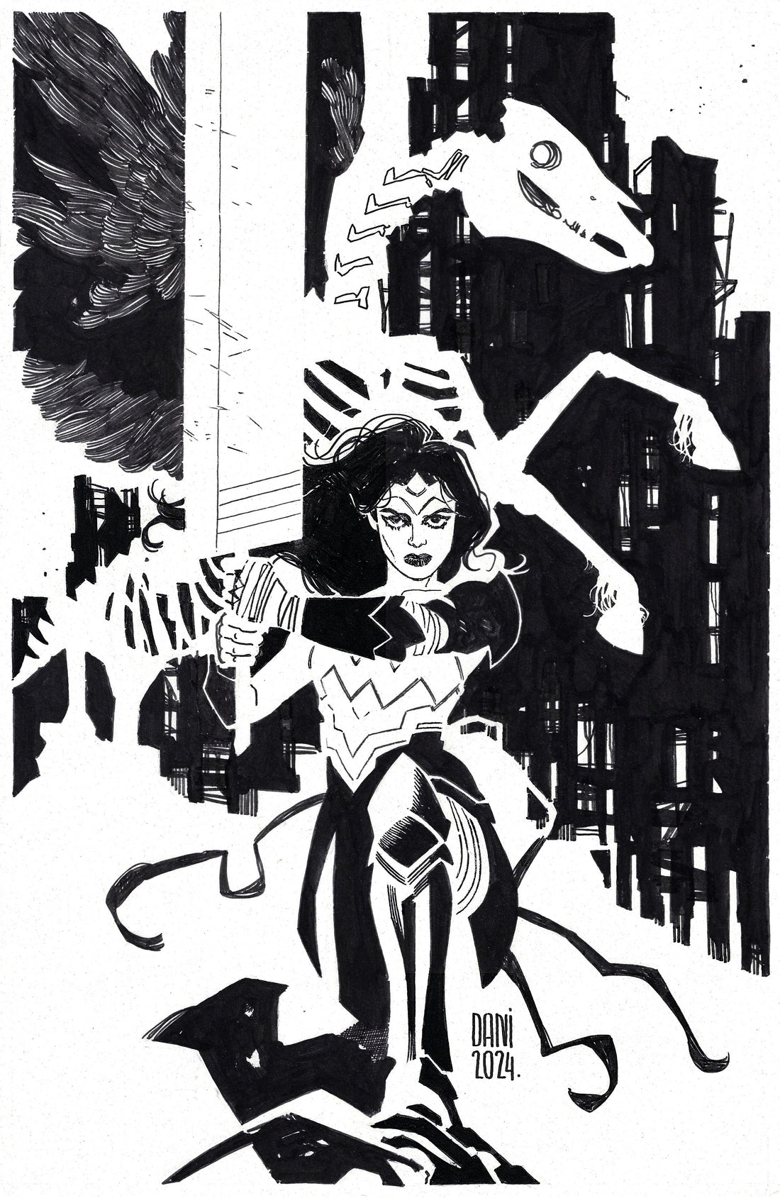 Buy Absolute Wonderwoman #3 Variant Cover - Original Comic Art by Dani ...