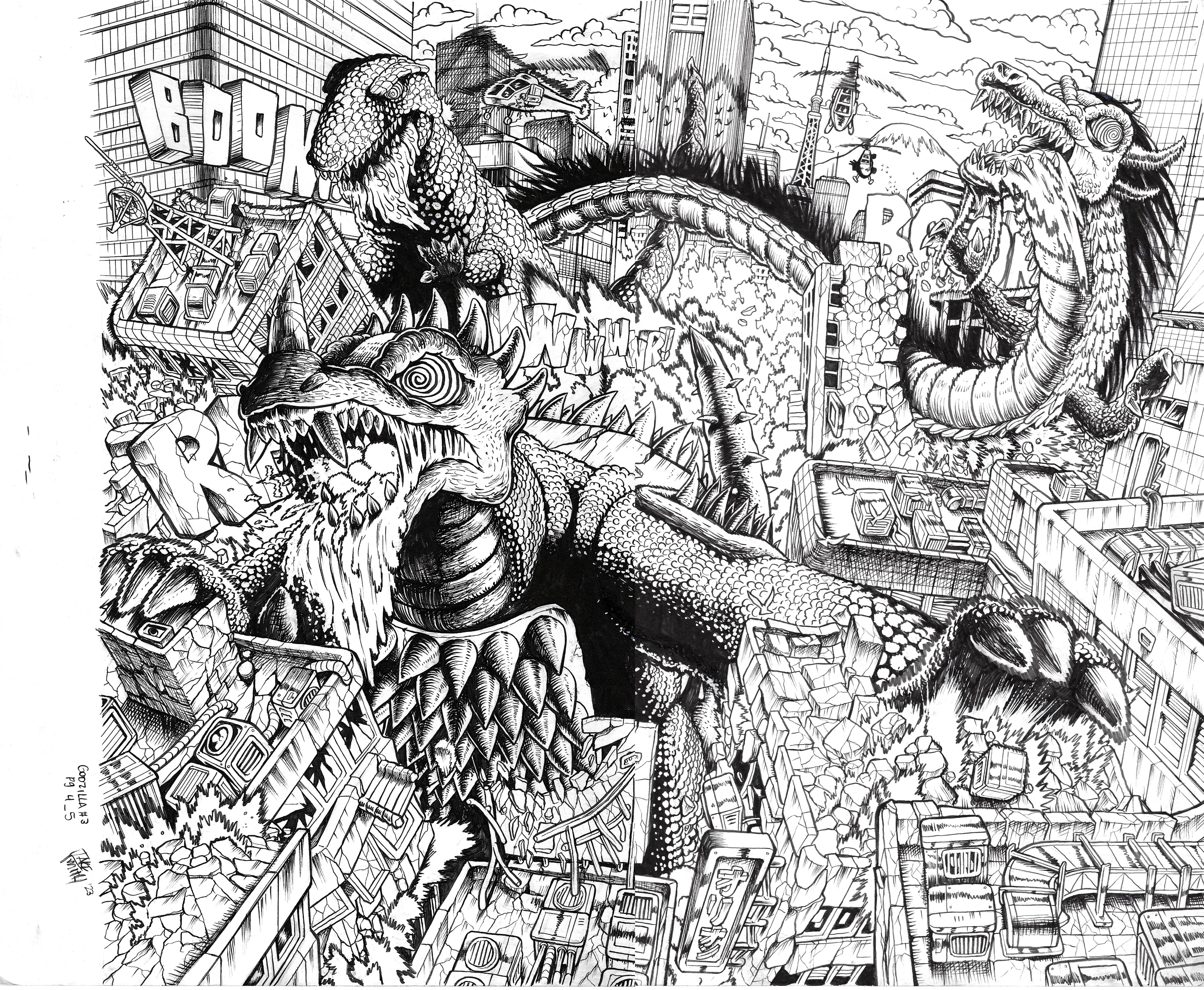 Godzilla: War For Humanity - #3 Page 4-5 DPS – Kinetic Collectibles